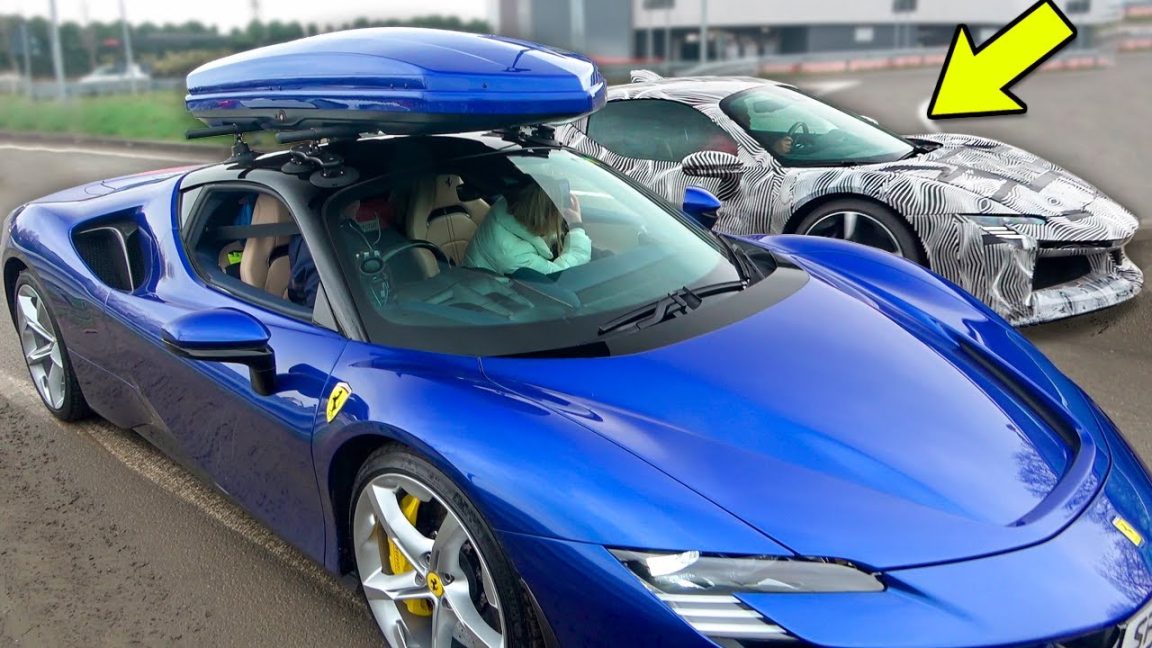 VIDEO: Ferrari SF90 met dakkoffer ontmoet nieuw Ferrari prototype