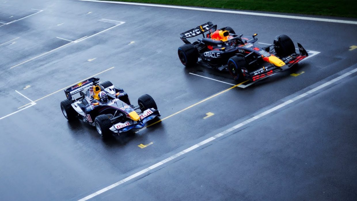 VIDEO: Red Bull RB1 ontmoet Red Bull RB20 op Silverstone